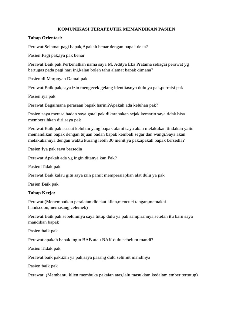 Komter Memandikan Pasien (Aditya Eka) | PDF