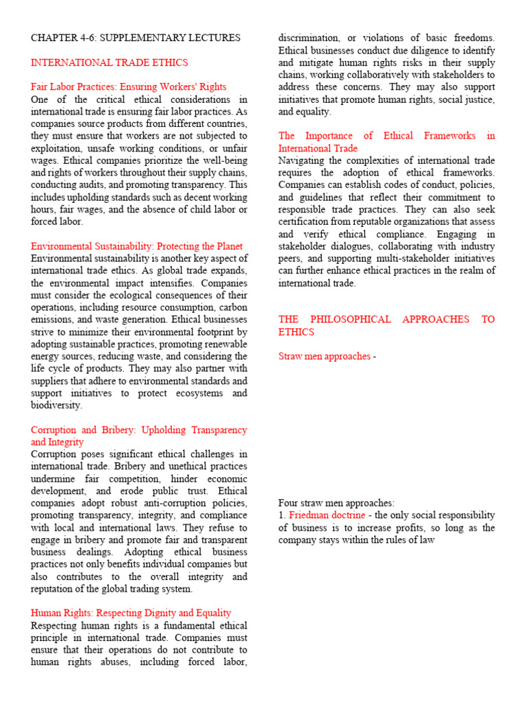 MLC IBT Supplementary Lectures Chapter 4-6 Ethics and Government Interventions in International ...