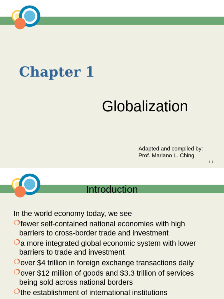 Chapter 1 - Globalization | PDF | Globalization | Foreign Direct Investment