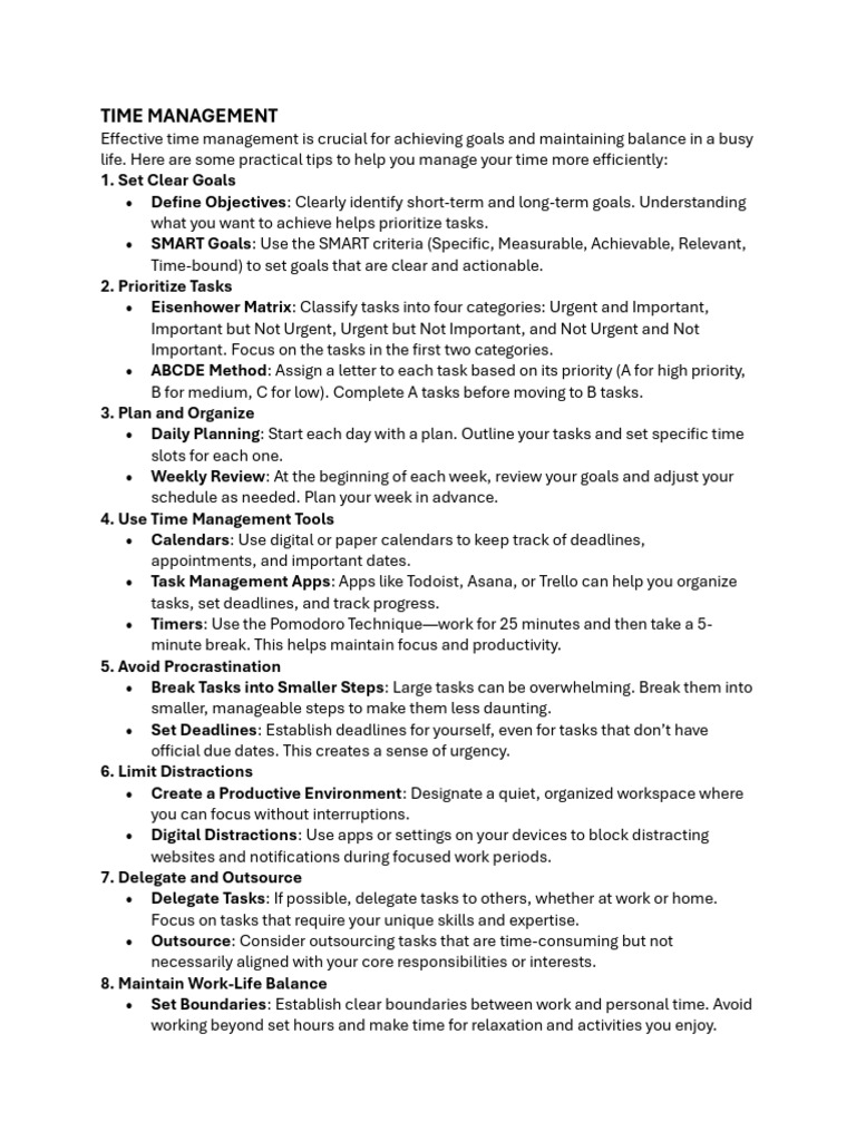 Time Management | PDF