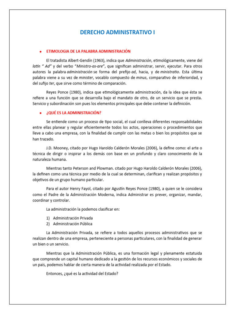 1 Derecho Administrativo I | PDF