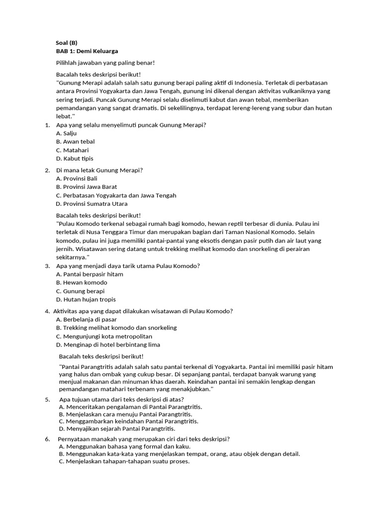 Soal Kls 9 2024 - B | PDF