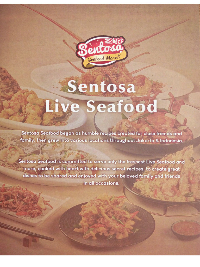 Menu Sentosa Seafood | PDF