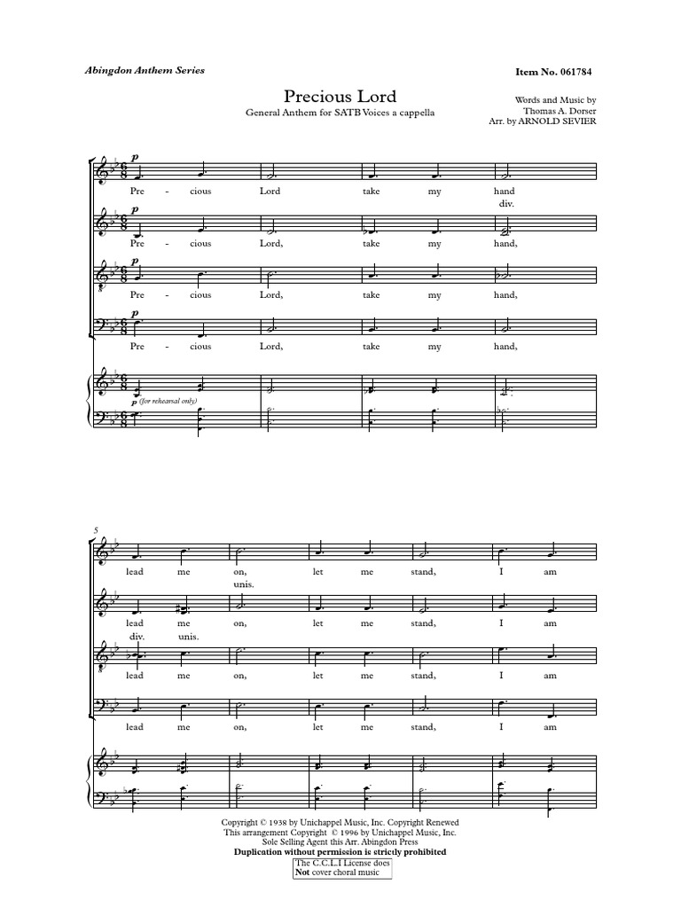 Arnold Sevier - Precious Lord - SATB Div | PDF