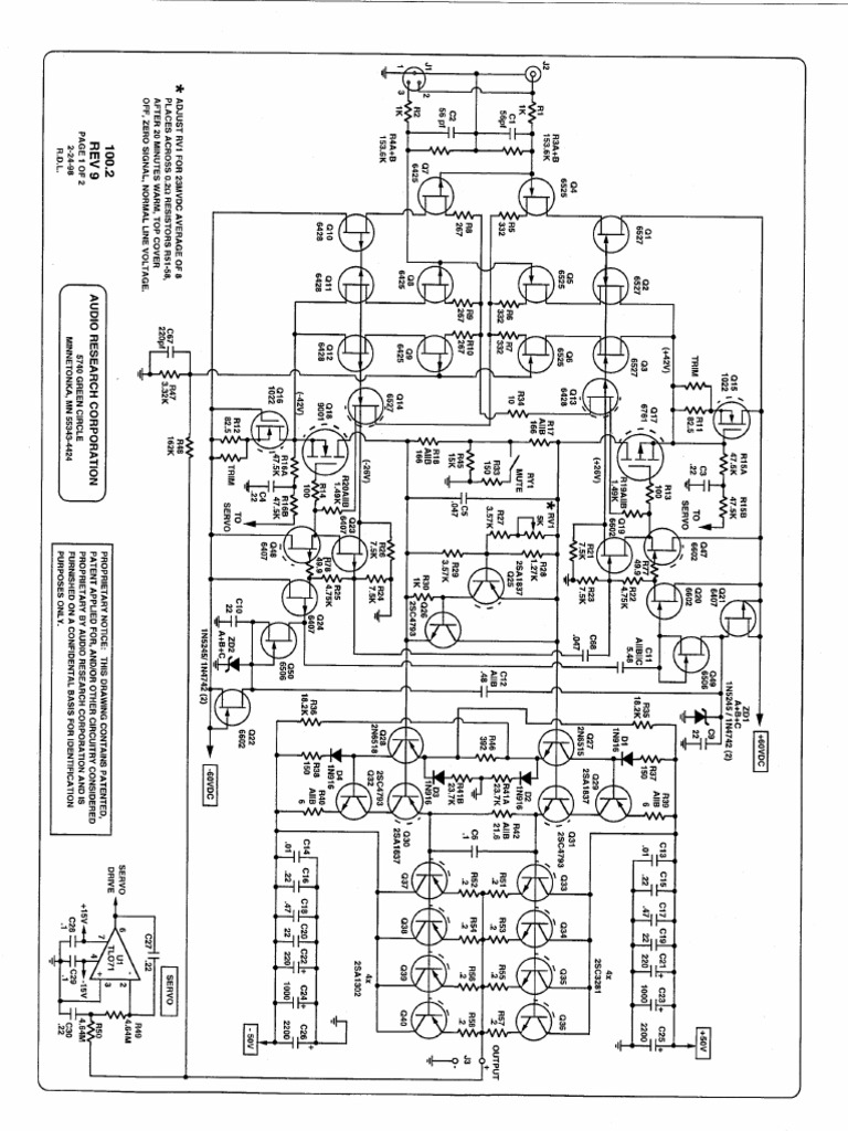 Audio-Research 100.2 Rev.9 PWR Amplifier SCH | PDF