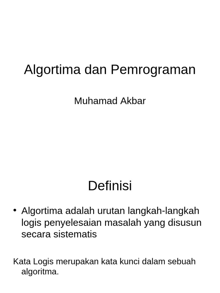 Algoritma Dan Pemrograman Materi 2 | PDF