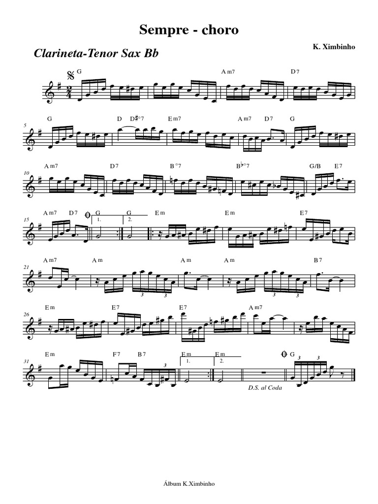 Sempre - Choro - Album K. Ximbinho - Clarinet in BB | PDF
