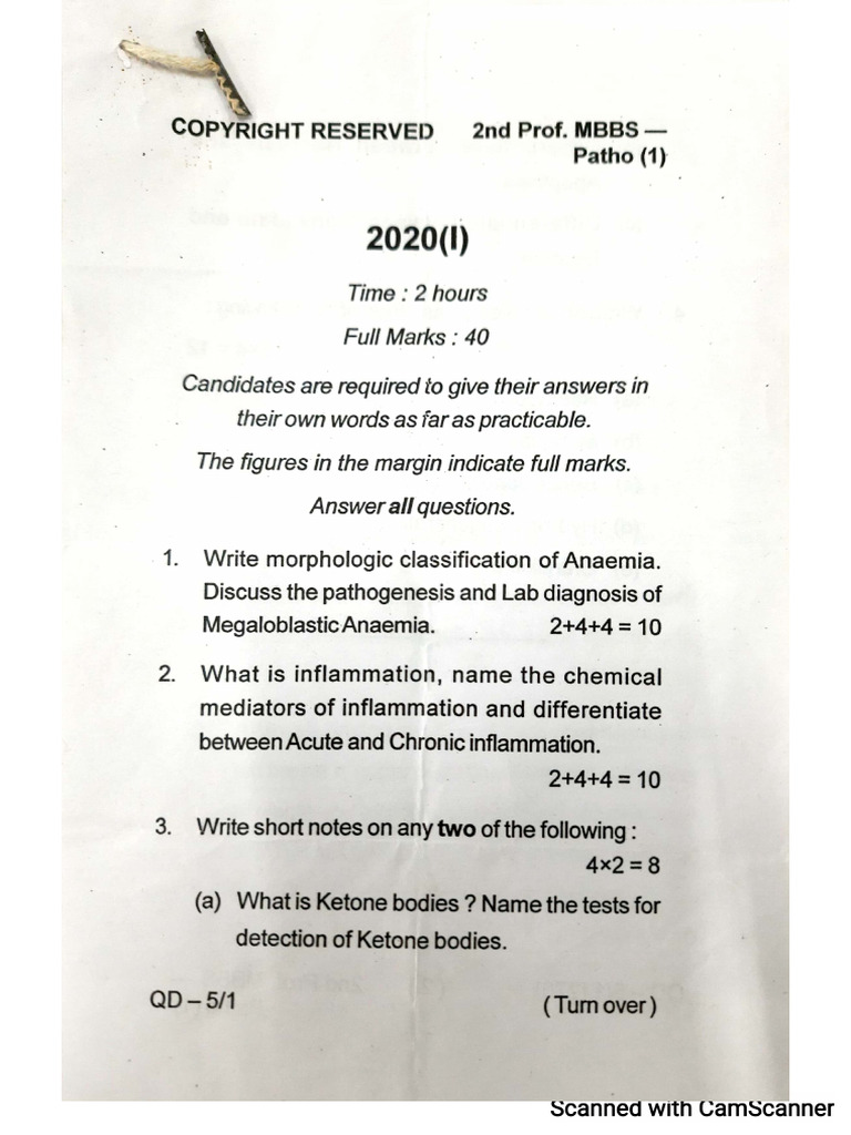 Pathology Questions Papers | PDF