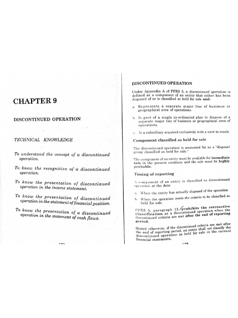 Chap 9 Dicontinued Operations | PDF