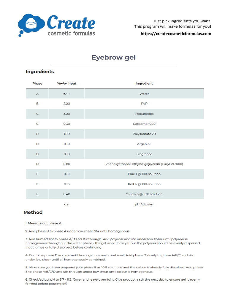 Eyebrow Gel | PDF