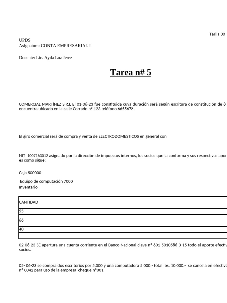 Resolucion Primera Tarea #5 | PDF | Bancos | Bancario