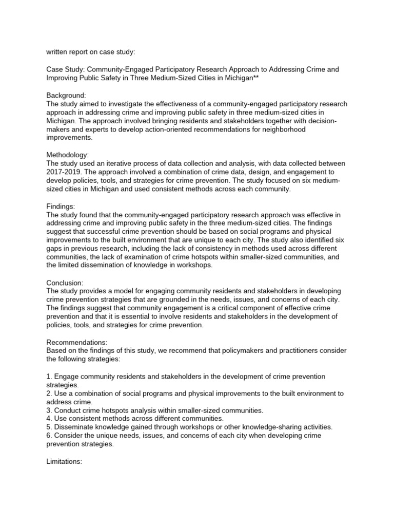 Written Report On Case Study1 | PDF