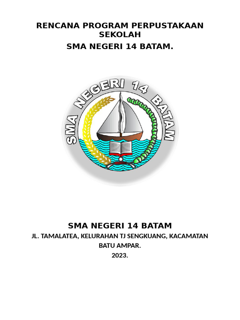 Rencana Program Pustakawan Sma Negeri 14 Batam | PDF