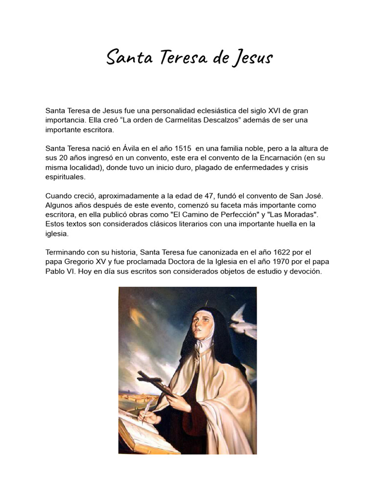 Santa Teresa de Jesus | PDF