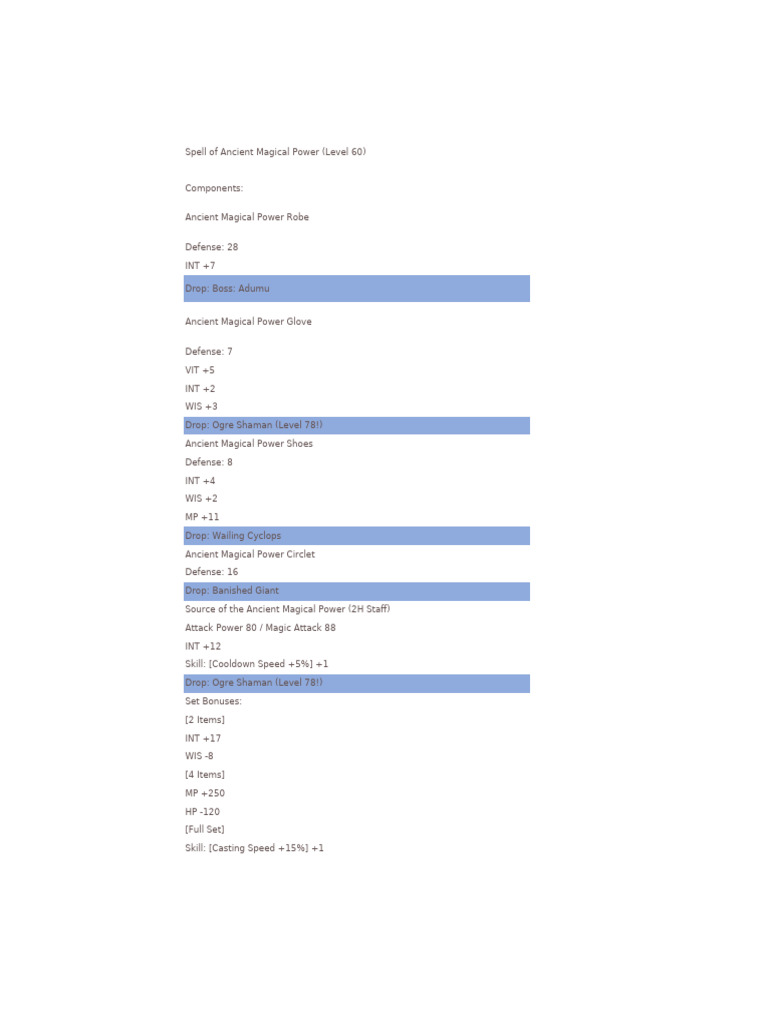 Armor Drop List | PDF