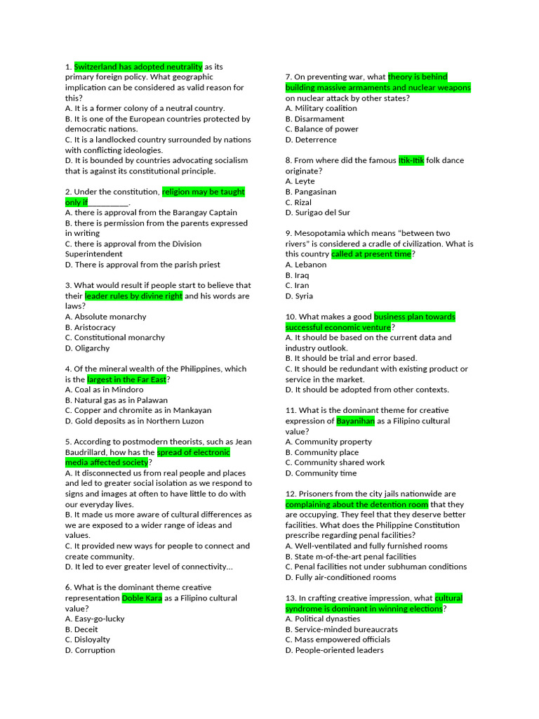 Practice Major | PDF | Science | Philippines