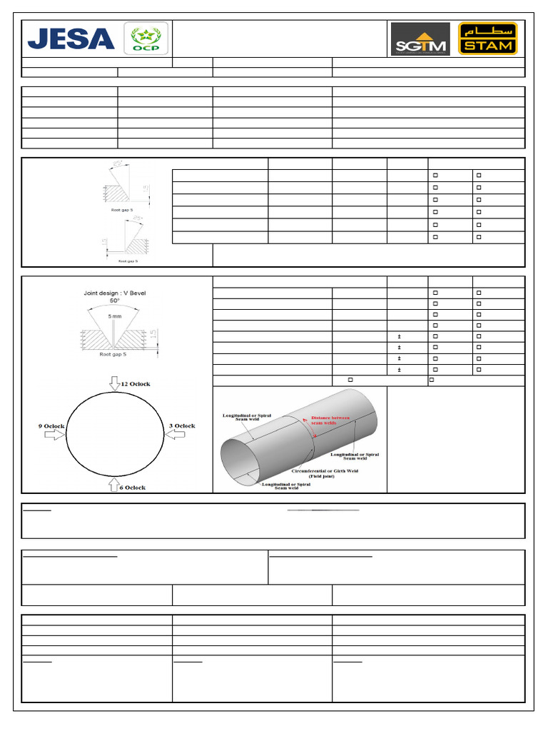 Fit-Up Inspection Report - Template V | PDF