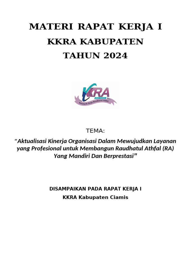Rapat Kerja I KKRA Ciamis 2024 | PDF | Indonesia