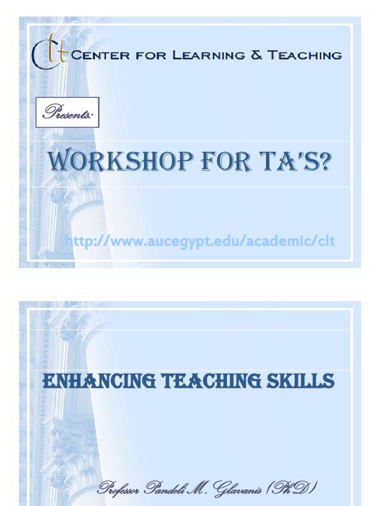 Enhancing Teaching Skills Workshop | PDF