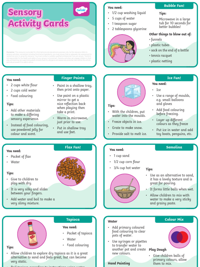 Au S 015 Sensory Activity Cards - Ver - 4 | PDF