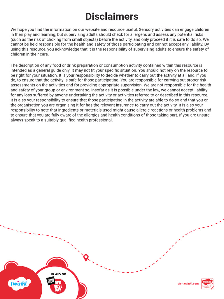 T S 1641892727 Comic Relief Red Nose Day Sensory Story - Ver - 2 | PDF