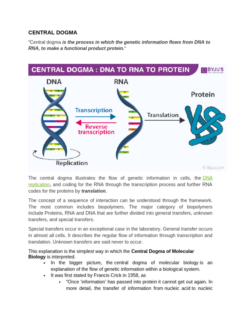Central Dogma | PDF
