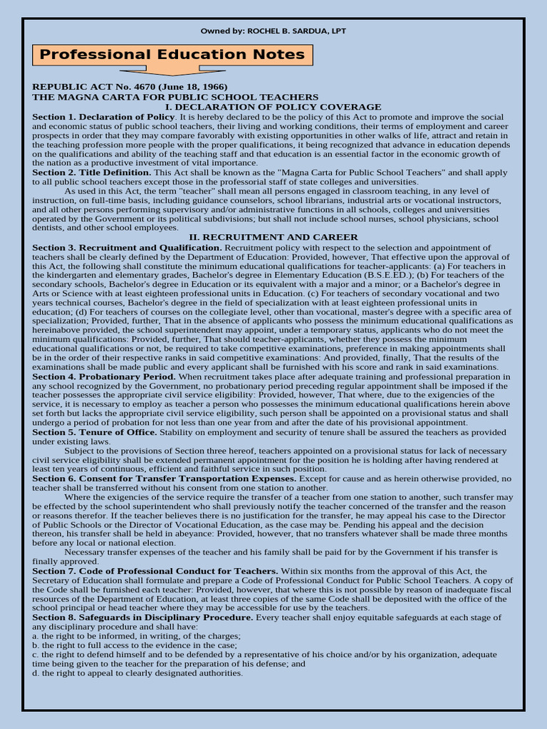 Prof. Ed. Reviewer.2 (Notes) | PDF | Cost Of Living | Educational ...