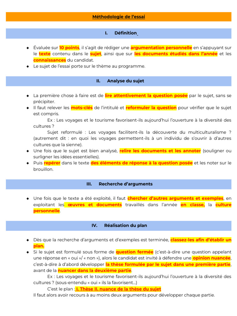 Méthodologie de l’essai | PDF