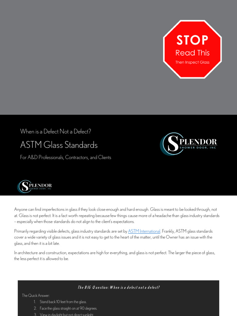 Splendor - ASTM-Glass-Standards Ver 4 | PDF | Glasses | Home & Garden