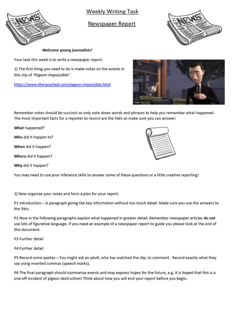 Newspaper Report Home Learning | PDF