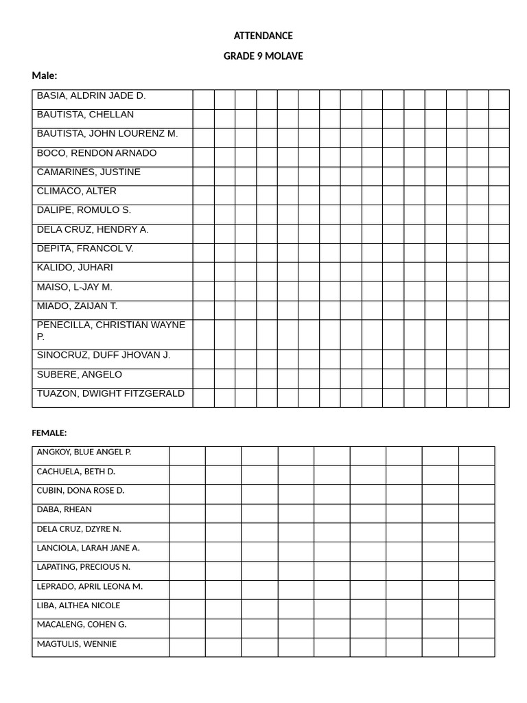 Attendance | PDF