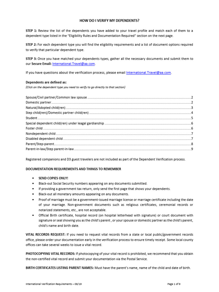 International Dependent Verification - How Do I Verify My Dependents | PDF