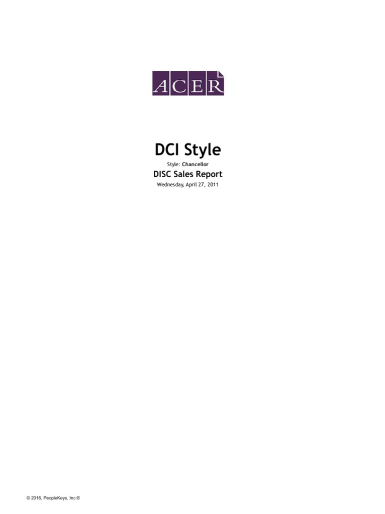 DISC Sales Style Report Sample | PDF