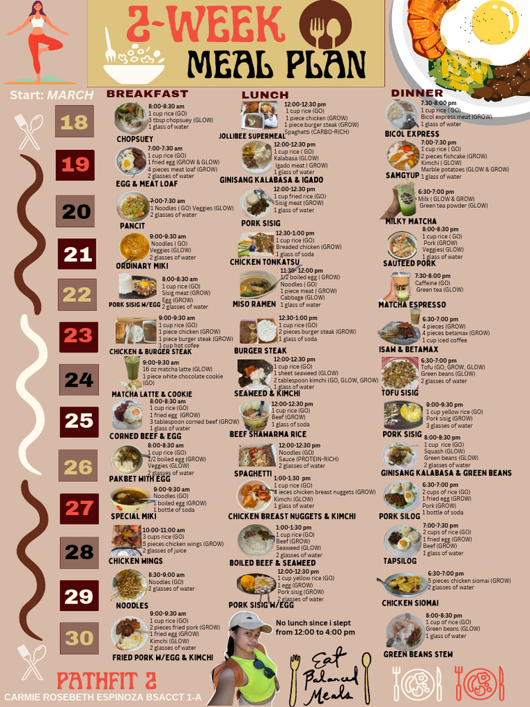 PathFit 2 MEAL PLAN - Carmie E. | PDF