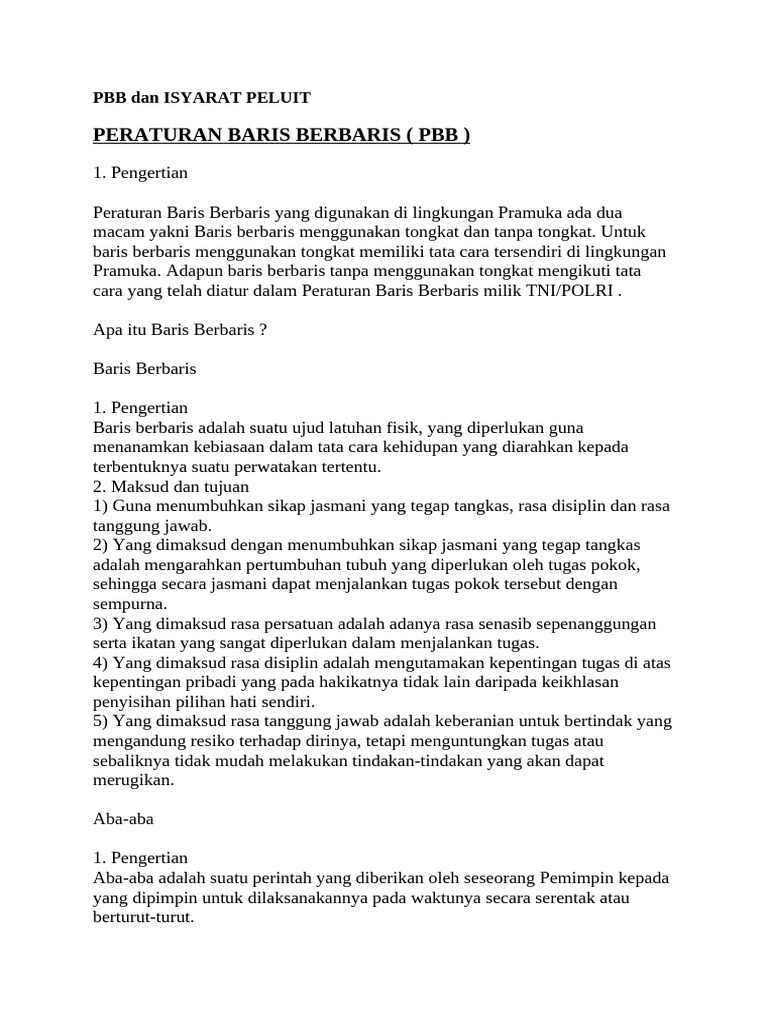 PBB Dan ISYARAT PELUIT | PDF