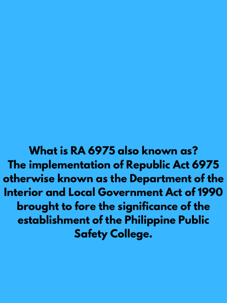 What Is RA 6975 Also Known As The Implementation of Republic Act 6975 ...