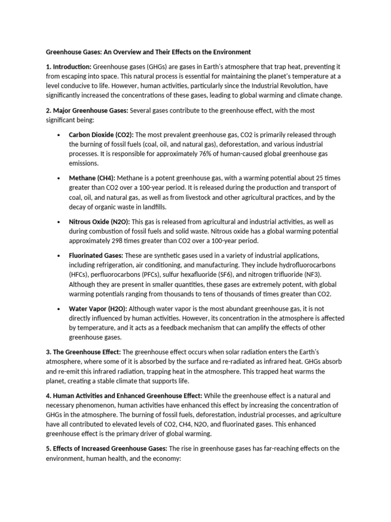 Greenhouse Gases | PDF