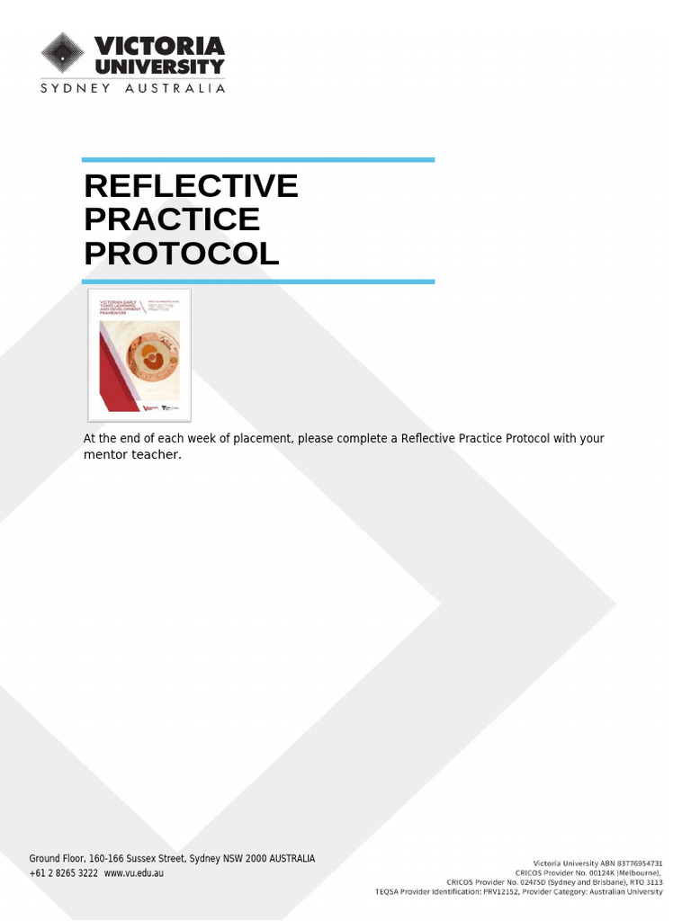 6013 Reflective Practice Protocol 1 | PDF
