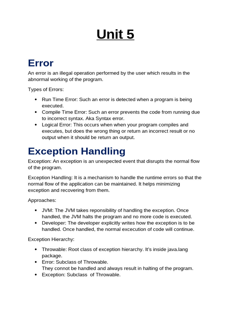 Unit 5 Managing Exceptions Applet Programming Pdf