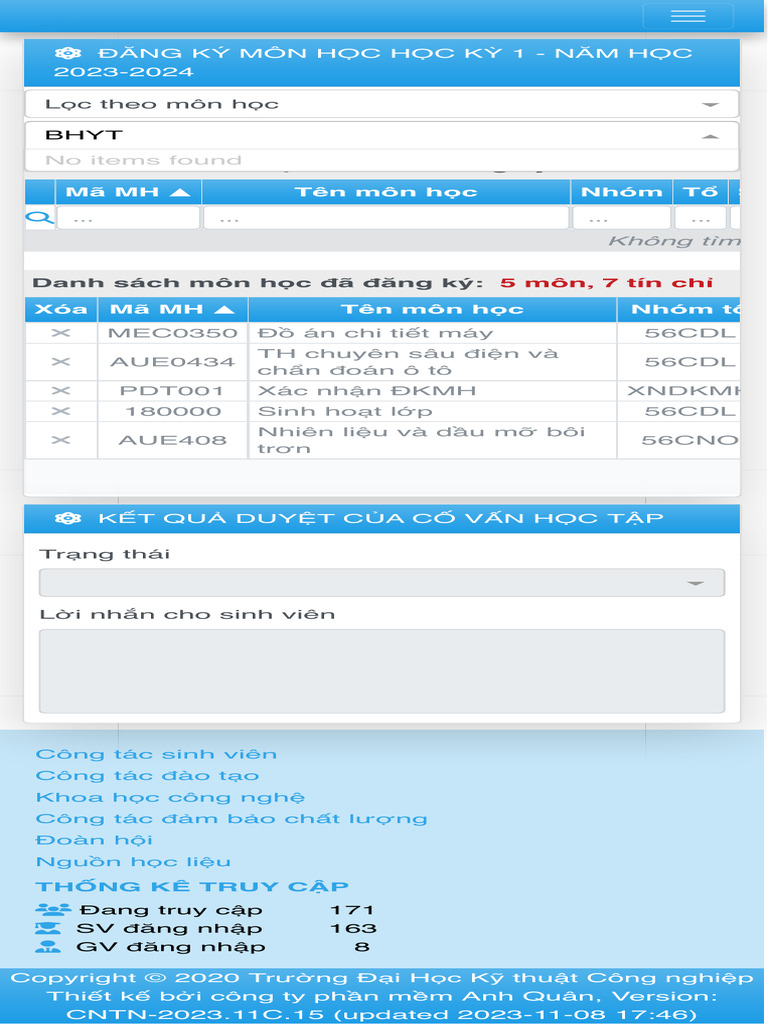 Portal Tnut Edu Vn#dangkymonhoc | PDF
