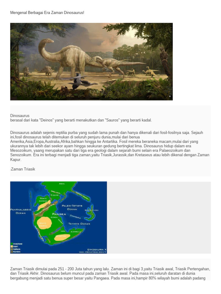 Mengenal Berbagai Era Zaman Dinosaurus | PDF