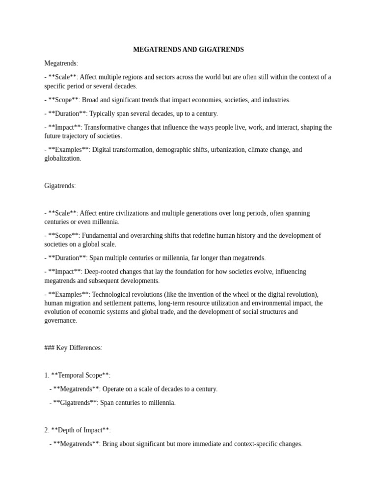 Megatrends and Gigatrends | PDF