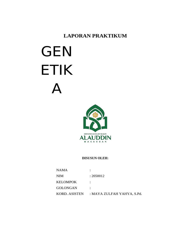 Format Laporan Praktikum Genetika 2023-2024 | PDF