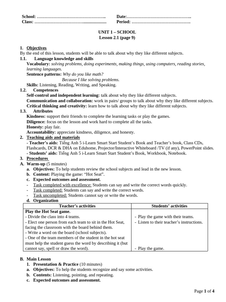 Unit 1 - Lesson 2.1 - Page 9 | PDF