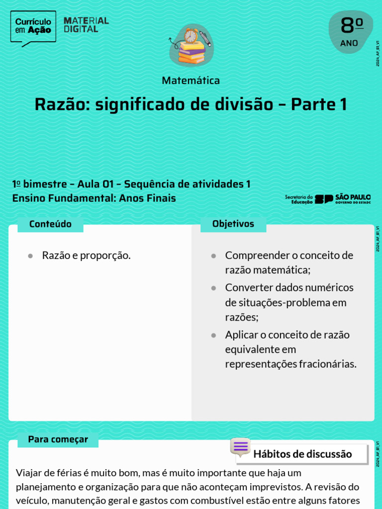 8A Aula 1 | PDF