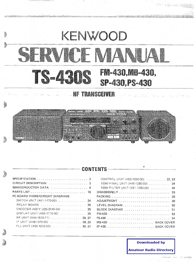 Kenwood TS 430 S Service Manual | PDF