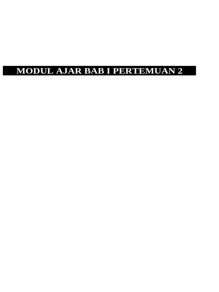 Modul Ajar Bab I Pertemuan 2 | PDF