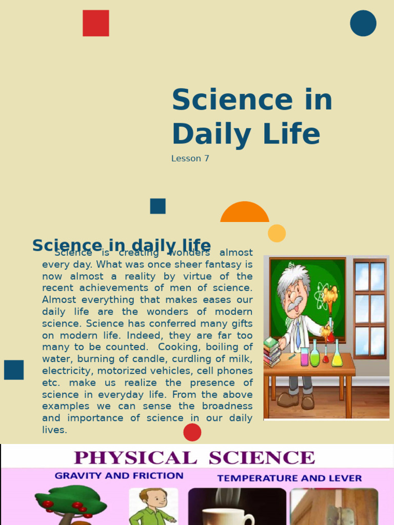GEN 003 - Lesson 7 - Science in Daily Life | PDF