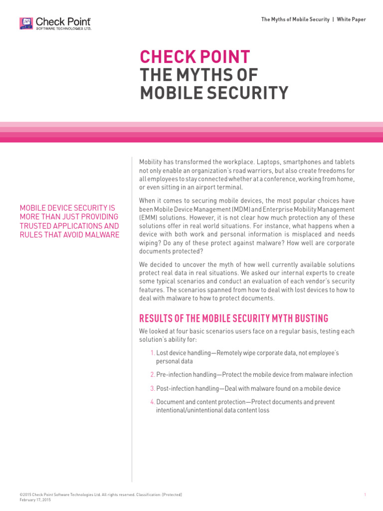 Checkpoint White Paper - The Myth of Mobile Security | PDF | Malware ...