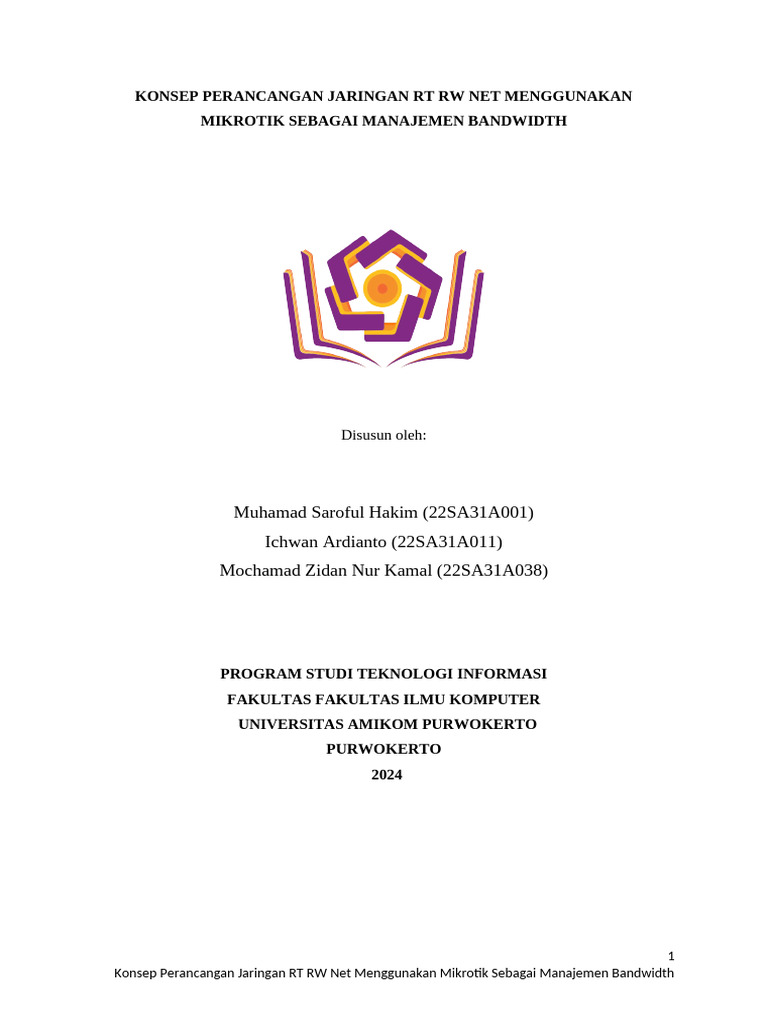 Konsep Perancangan Jaringan RT RW Net Menggunakan Mikrotik Sebagai Manajemen Bandwidth | PDF